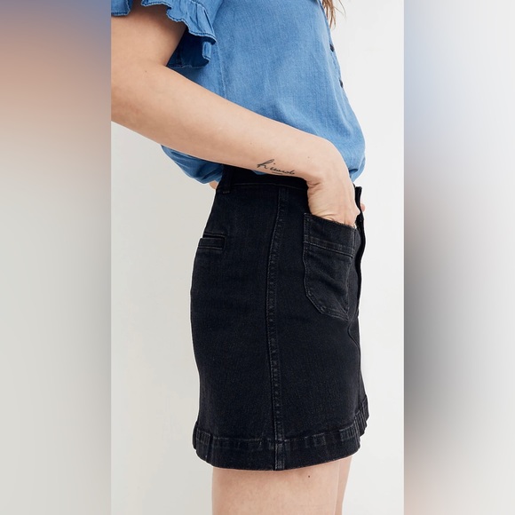 Madewell | Skirts | Madewell Stretch Denim Aline Mini Skirt In Black ...